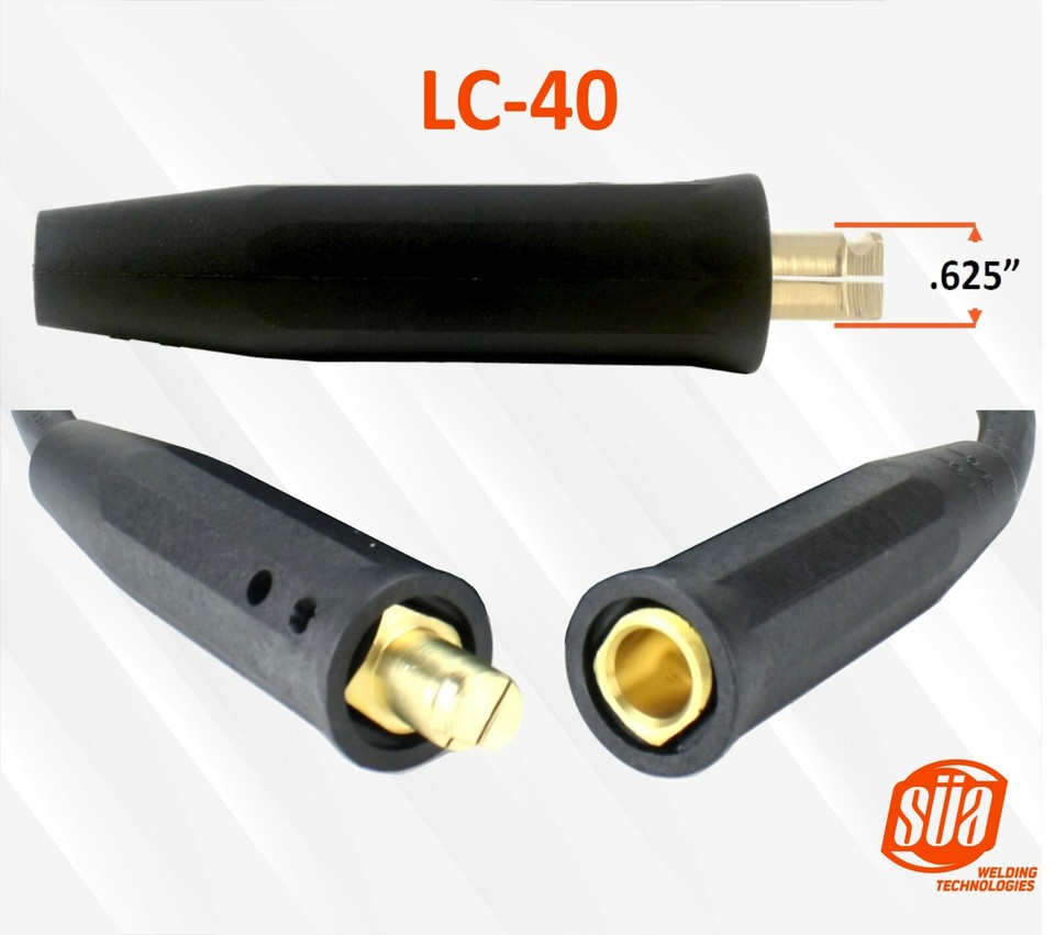 200 Amp Welding Lead Extension - LC40 Male/Female Connectors - #2 Cable ...