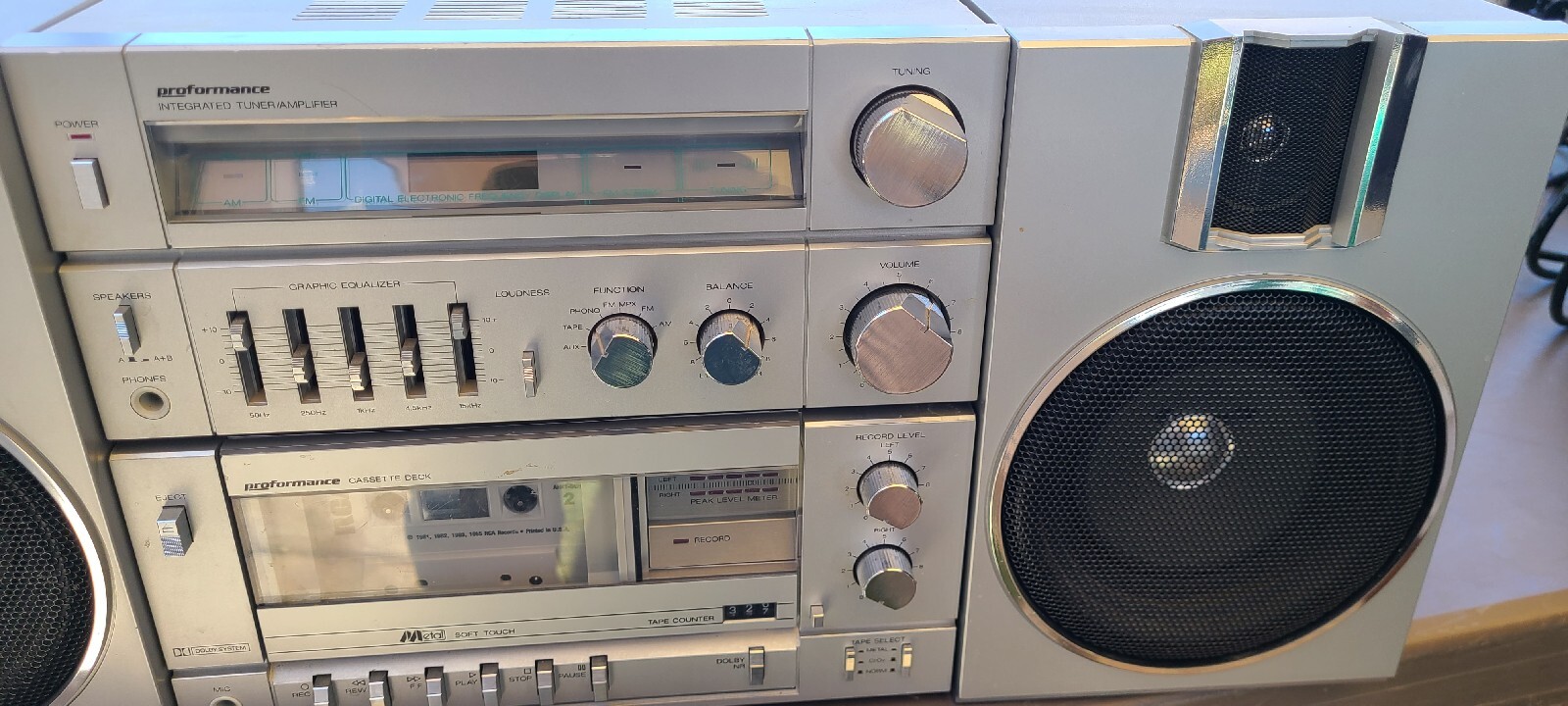 Sears Proformance Integrated AM FM Tuner / Amplifier Cassette Deck No ...