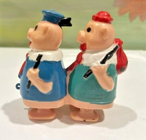 V2338.9 - Vintage 1950’s Marx Disney Fifer & Fidler Pigs Celluloid Ramp ...