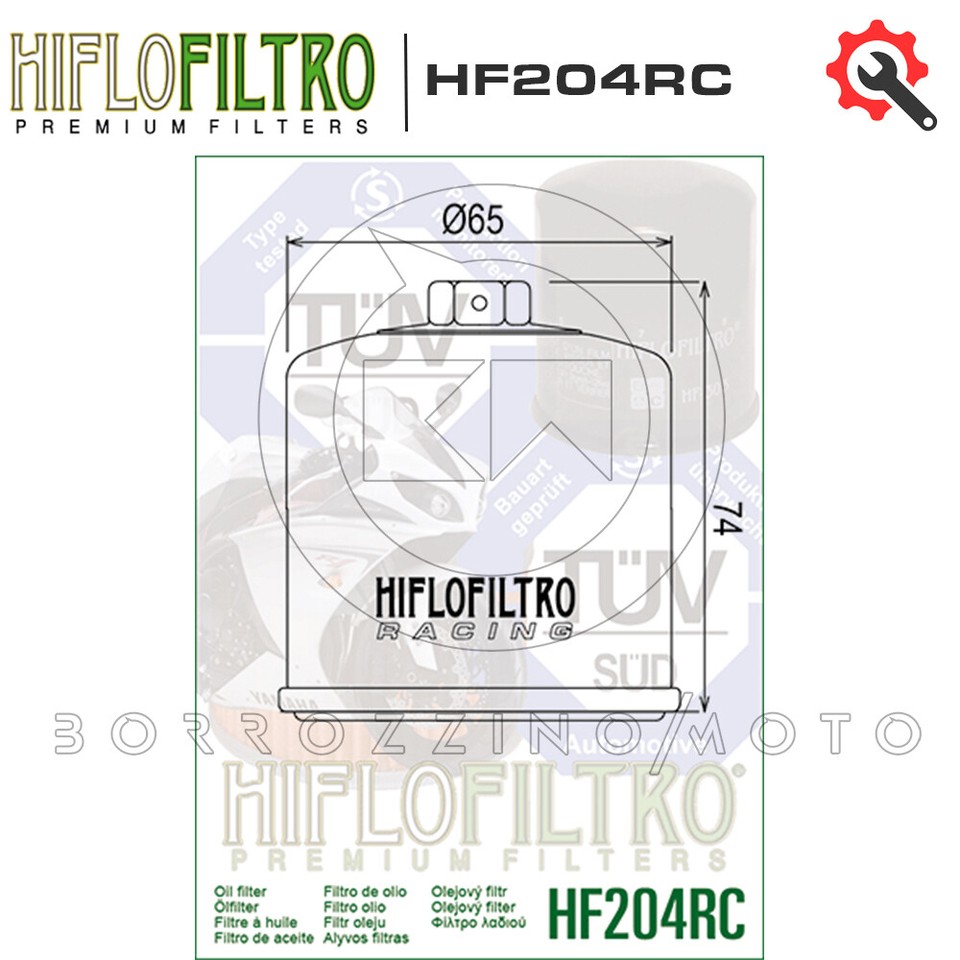 Oil Filter HIFLO HF204 RC Racing For Yamaha FZ6 Fazer S2-600 2007-2009 ...