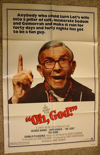 1977 Warner Brothers George Burns John Denver Oh God Movie movie poster ...