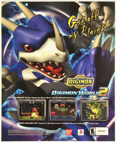 Vintage Print Ad 2000 Digimon World 2 PS1 PlayStation Original Promo ...