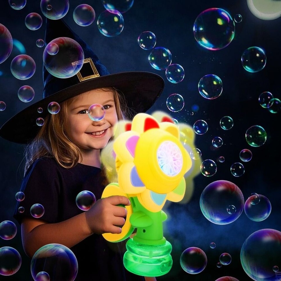 with Light Sunflower Bubble Machine Flower Bubble Machine Kids Toddlers | eBay Australia