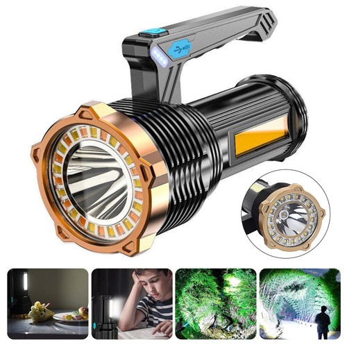 Portable LED Flashlight High Powered Torch Bright Lamp USB Rechargeable ...