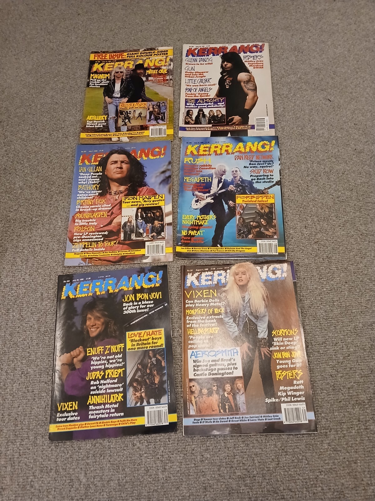 Kerrang magazine bundle - 6 issues June-August 1990 | eBay UK