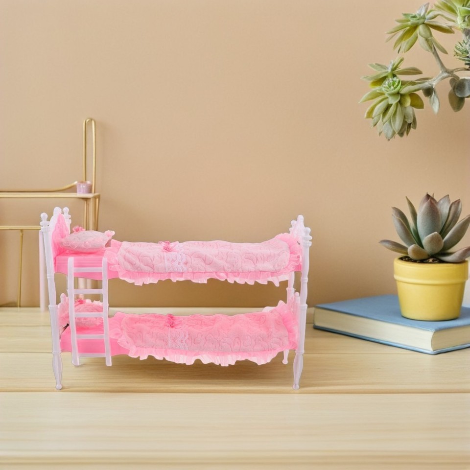 Children's Toy Bed Doll Bunk Beds 1 12 Scale Dollhouse Furniture | eBay ...