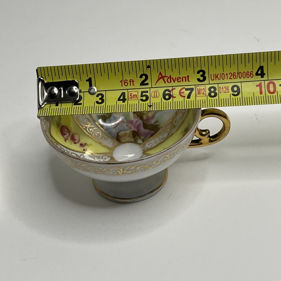 Antique Dresden Cup And Saucer Floral Watteau Quaterfoil Hand Painted ...