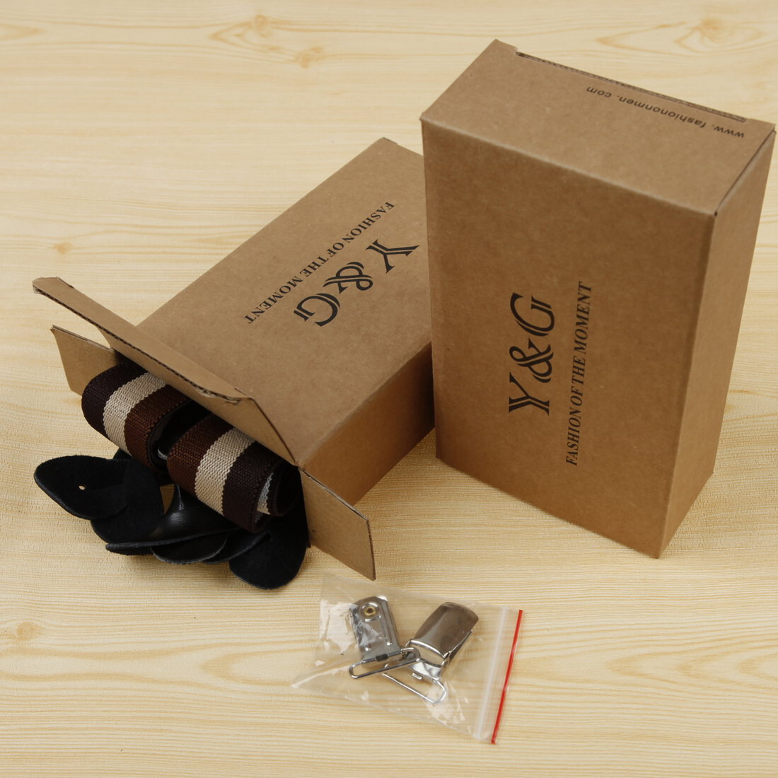 Y&G YFB010402 Brown Mens Braces Suspender Elastic Gift Box Y-Back Set ...