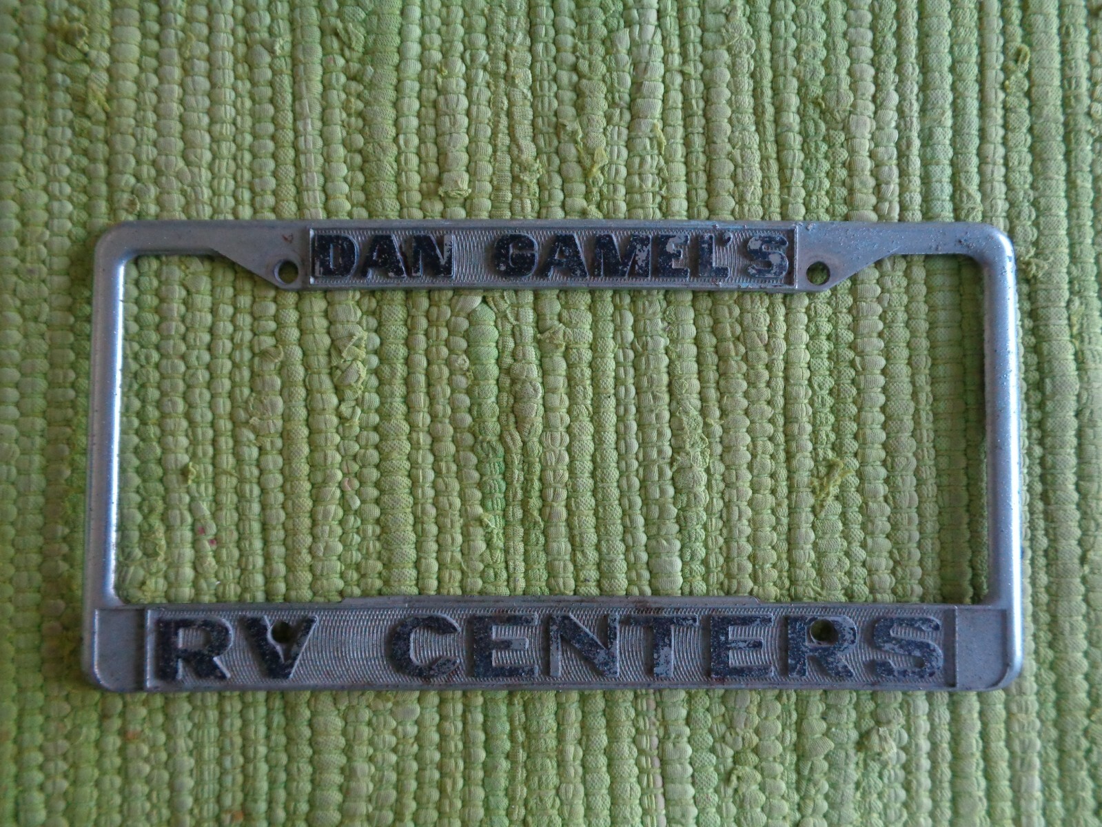 Vtg Dan Gamel's RV Center License Plate Frame Fresno CA Camper Trailer ...