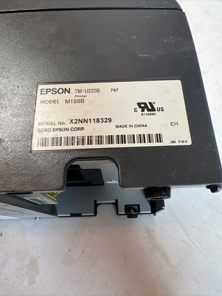 Epson M188B TM-U220B Ethernet POS Receipt Printer Works! No Power Cord ...