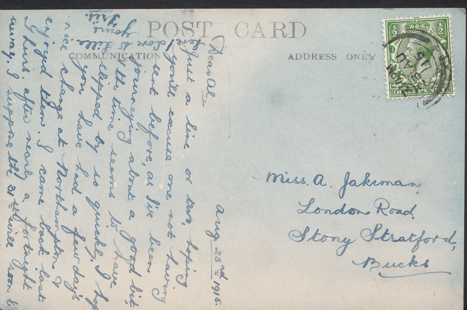 Genealogy Postcard - Family History - Jakeman - Stony Stratford - Bucks BH5312 | eBay UK