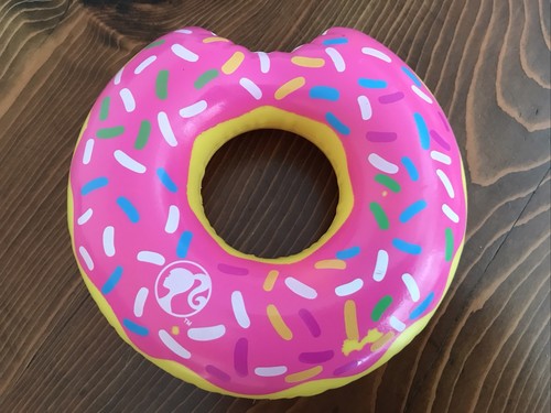 Mattel Barbie Doll Pink Donut Pool Float Ring Hard Plastic Floatie Toy ...