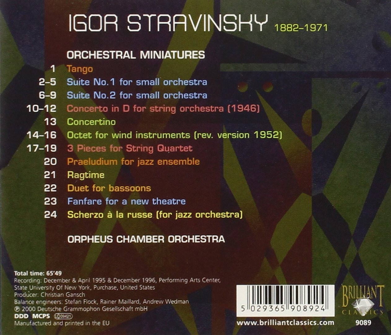 STRAVINSKY Miniatures / Orpheus Chamber Orchestra CD NEW SEALED | eBay