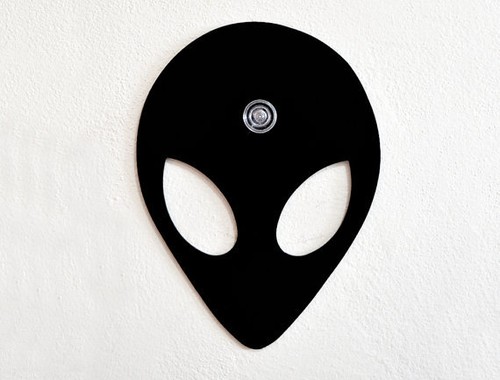 Extraterestrial Alien Silhouette - Wall Hook / Coat Hook / Key Hanger ...