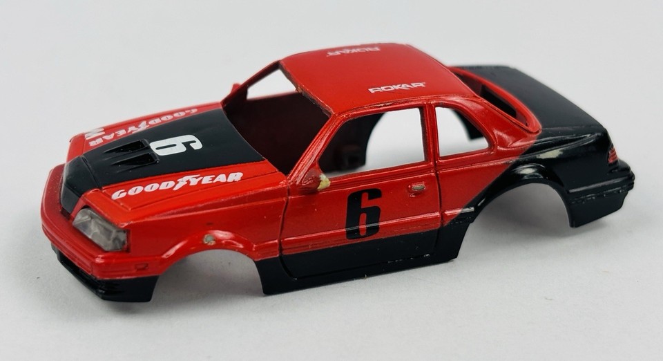 Vintage ROKAR MCar #6 Ford T-Bird Stocker Race Car HO Slot Car (BODY ...