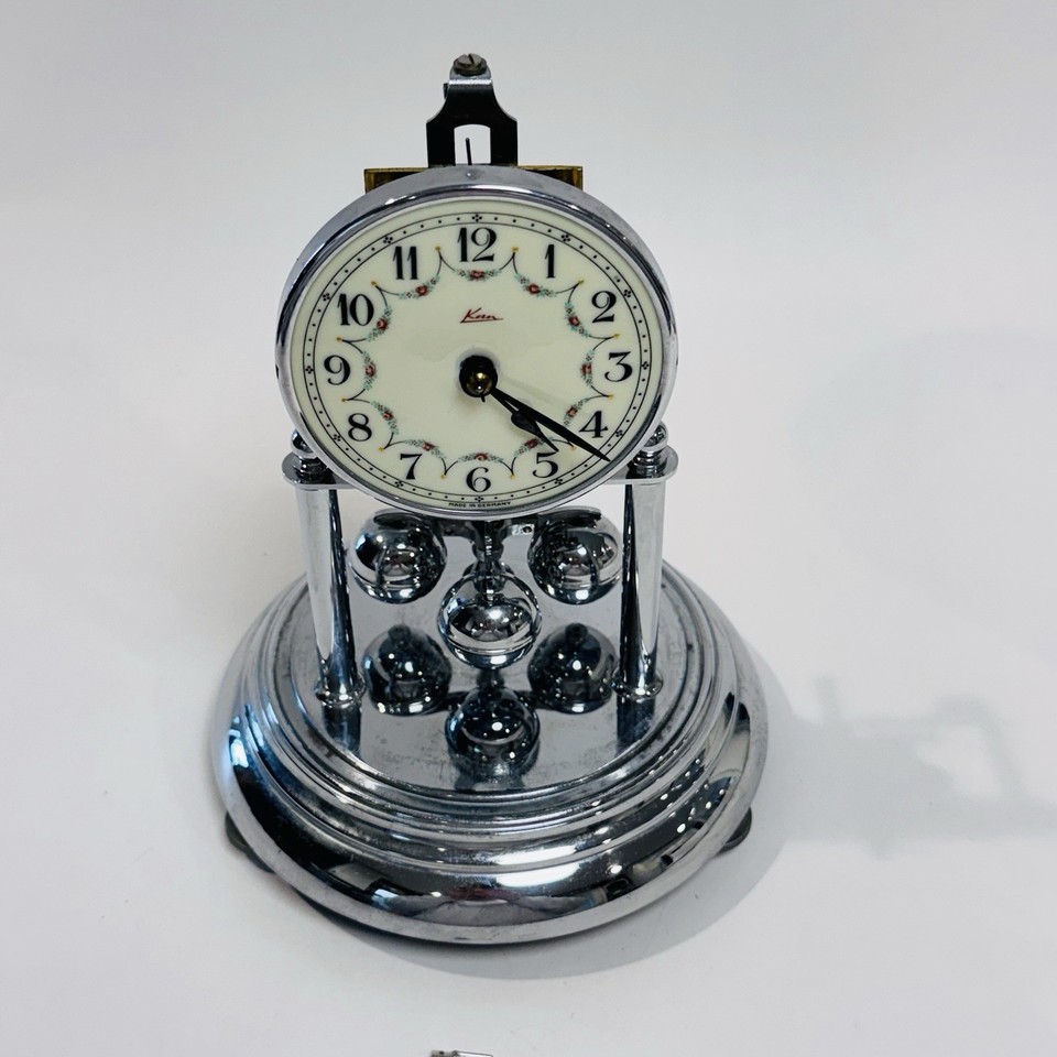 Kern & Sohne 400 Day Anniversary Clock Chrome w Glass Dome For Parts or ...