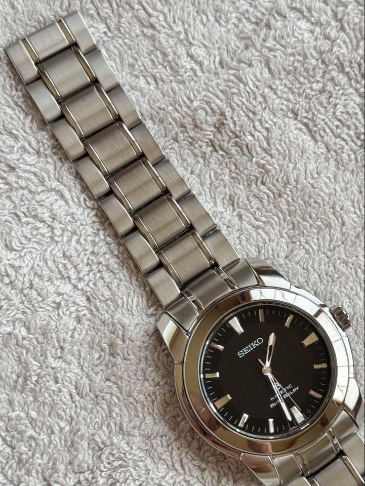 Seiko Brightz Kinetic Auto Relay Black Dial AGS Watch with Manual ...