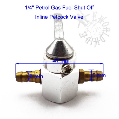 1/4" Petrol Gas Fuel Shut Off Inline Petcock Valve For Motorcycle ATV ...