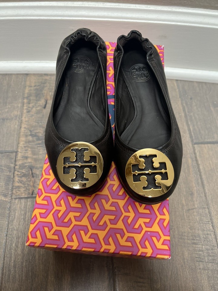 TORY BURCH Women's Reva Brown Ballet Flats Shoes Size 5 | eBay