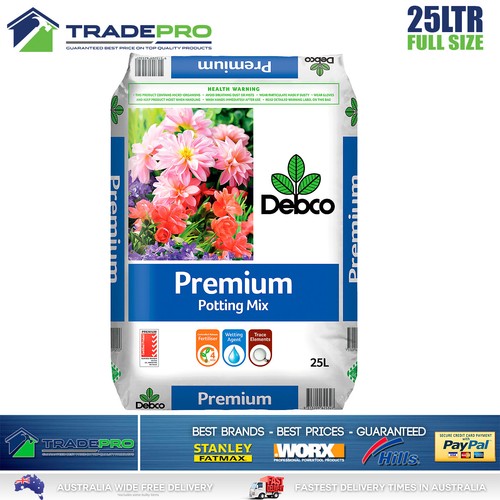 Debco 25L Premium Potting Mix Fertiliser Tub Garden Plants Fruit Flower ...