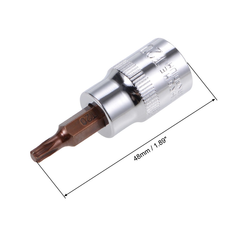 3Pcs 3/8-Inch Drive Torx T20 Bit Socket Set S2 Steel 48mm Length | eBay