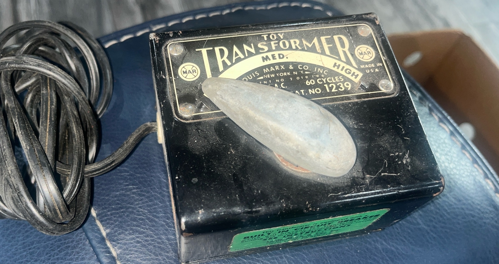 Marx Toy Train Transformer 1239 50 Watt 60 Cycles 110-120 Volt AC As Is ...