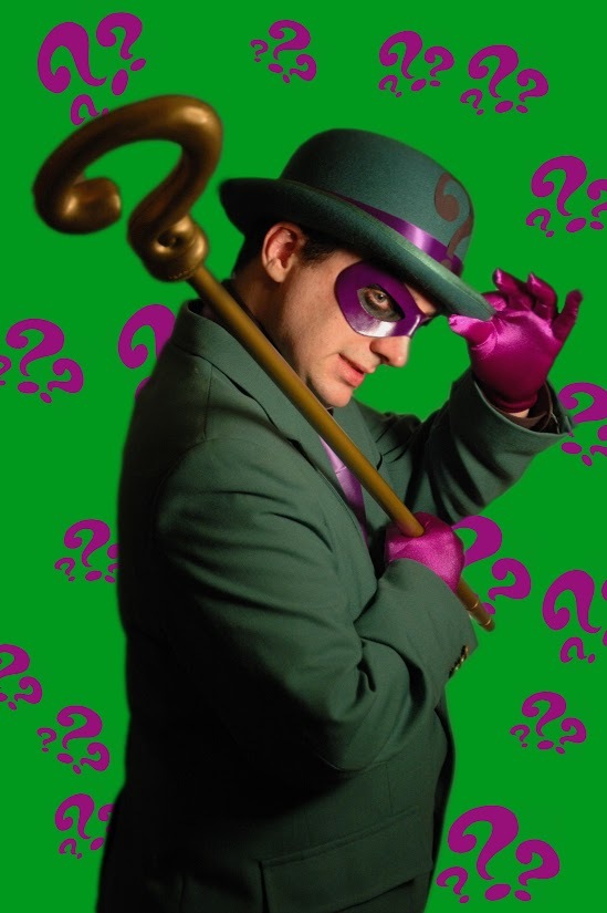 Riddler Purple Costume Leather Eye Mask - MOST Authentic - FREE Bonus ...