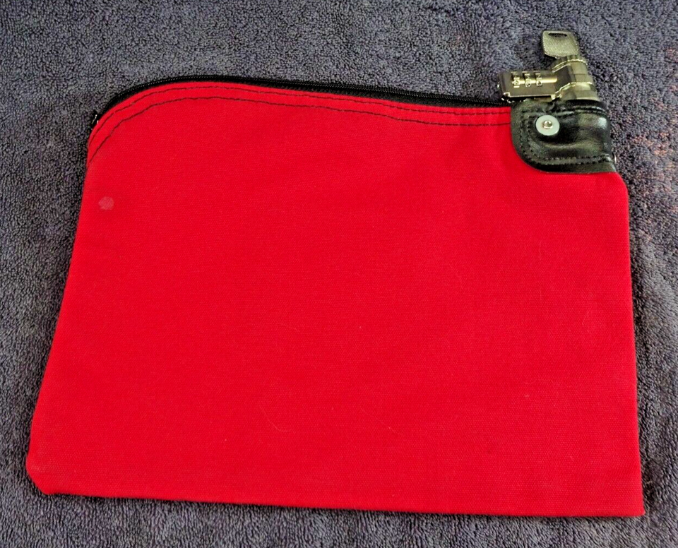 Money Bag - Lock Bank Bags - Zipper Cash Bag - Large 11.5 x 9.5 - Key ...