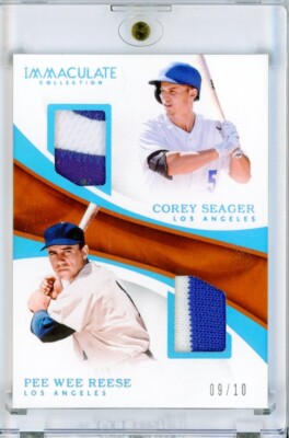 2017 Panini Immaculate COREY SEAGER PEE WEE REESE Dual Jersey Patch ...