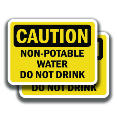 CAUTION NON-POTABLE WATER DECAL Stickers Sign Bogo For Truck Window ...
