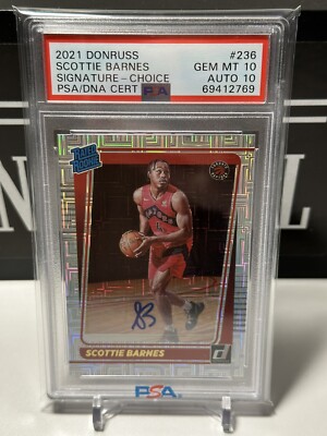 2021-22 Panini Donruss Choice - Scottie Barnes Rated Rookie Auto #236 ...