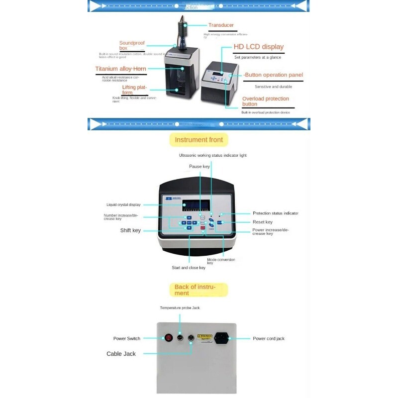 Ultrasonic Homogenizer Sonicator Processor Ultrasonicator Cell ...