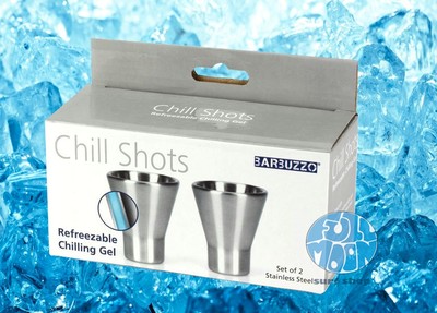 New Barbuzzo Chill Shots Shot Glass 2 Refreezable Chilling Gel ...