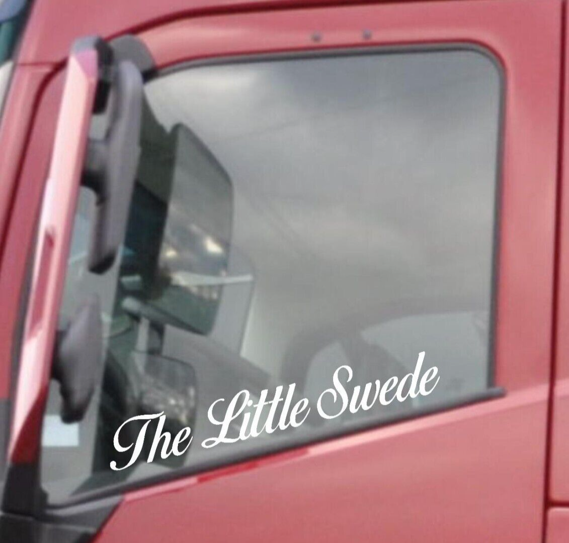 THE LITTLE SWEDE X2 SIDE WINDOW STICKER GRAPHIC SCANIA VOLVO DAF ...