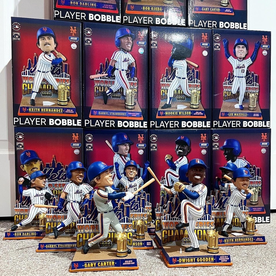 New York Mets 1986 World Series Champions Full 11 Player MLB Bobblehead ...