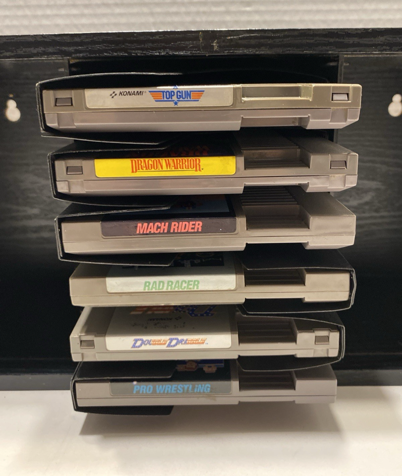 Lot Of 6 Nes Nintendo Games w/ Game Shelf Holder | eBay