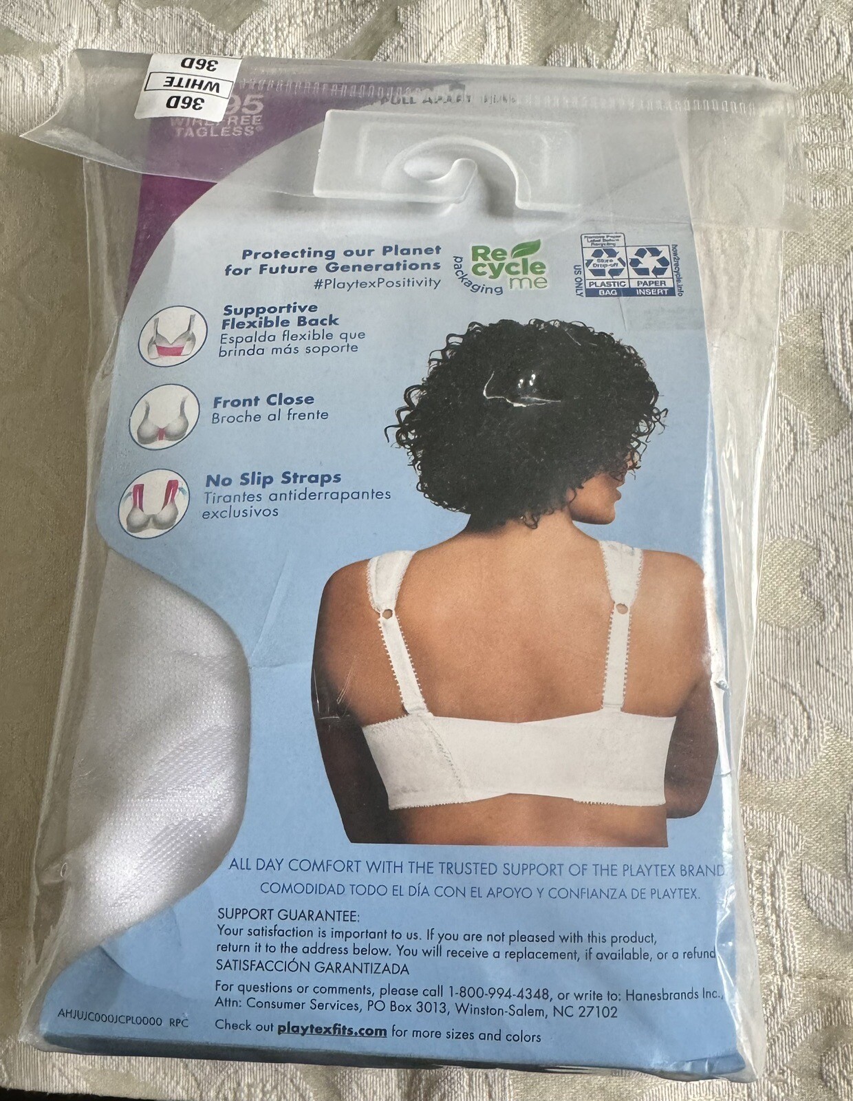 Playtex 18 Hour White 36d Front Close With Flex Back Bra for sale ...