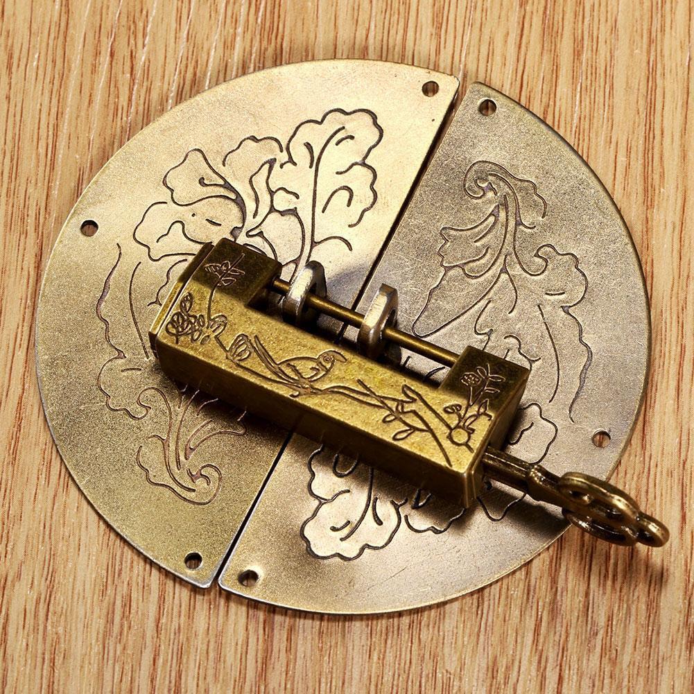 Retro Style Chinese Lock Old Wooden Box Lock Alloy Lock Home Mini Small ...