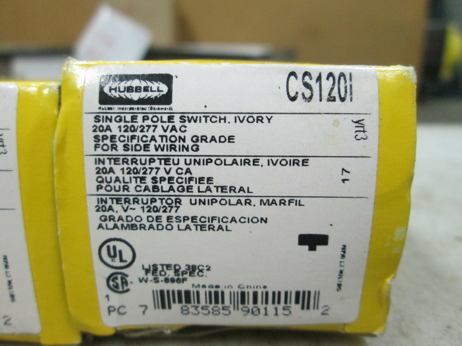 Hubbell Single Pole Switch CS1201 20 Amp 120/277V Lot of 3 (NIB) | eBay