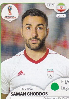 SAMAN GHODDOS - STICKER N° 187 - IRAN - PANINI FIFA WORLD CUP RUSSIA ...