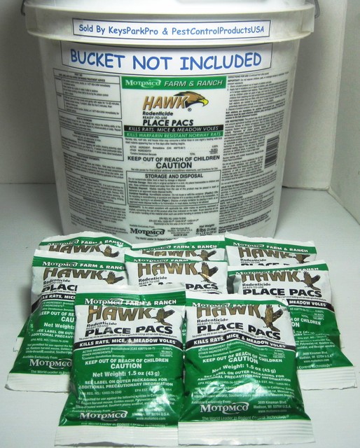 Hawk Rat & Mice Poison 8 Pellet Packs Bromadiolone FRESH 2020 STOCK ...