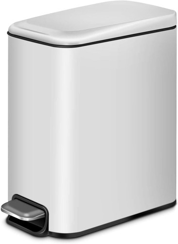 Small Garbage Can with Soft Close Lid,Slim Trash Can,5L/1.3Gal,White | eBay
