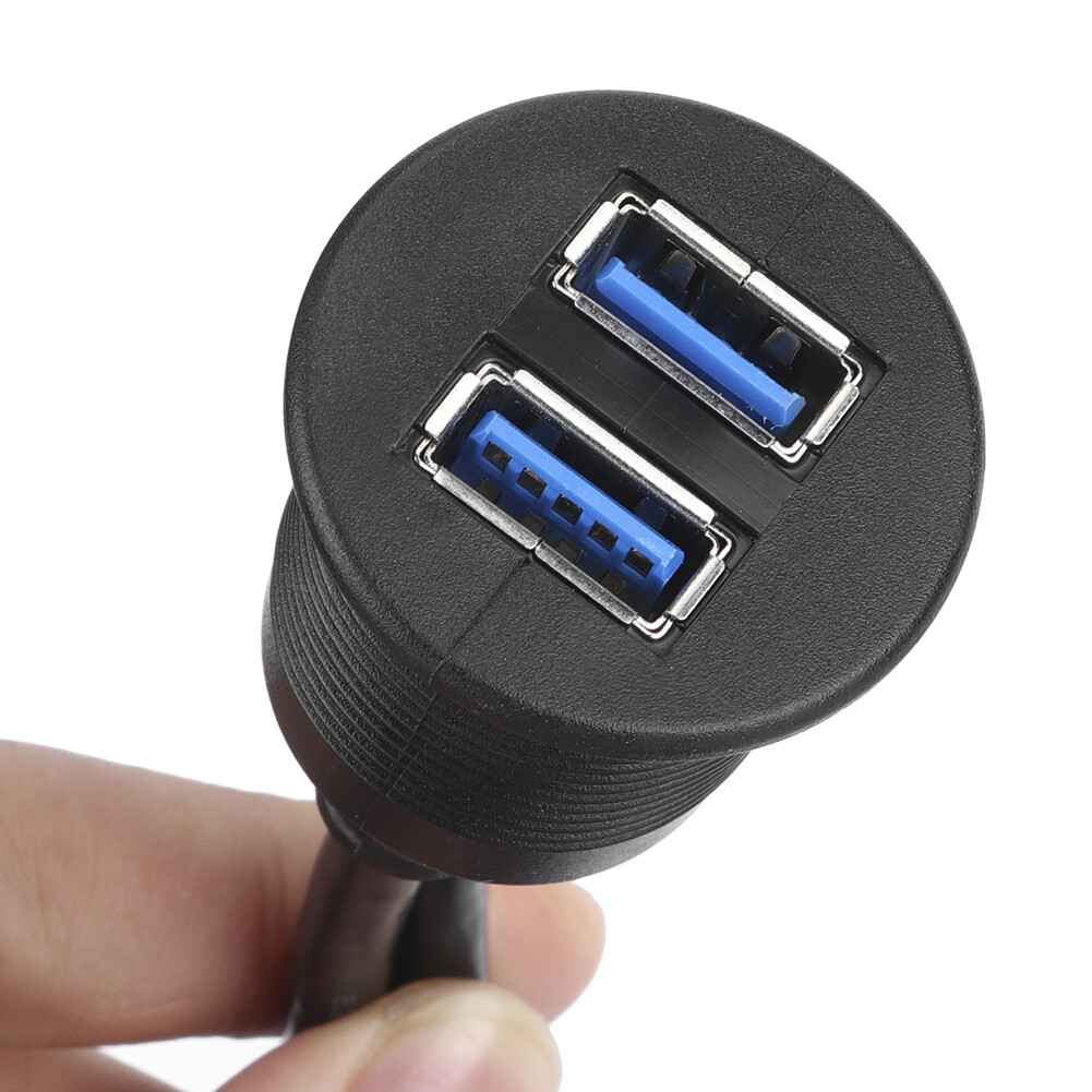 EMB Dual USB3.0 Data Cable Dashboard Flush Mount Panel Extension Line ...