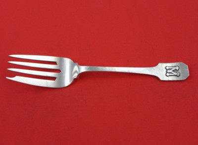 Norman Hammered by Shreve Sterling Silver Cold Meat Fork Applied Mono ...
