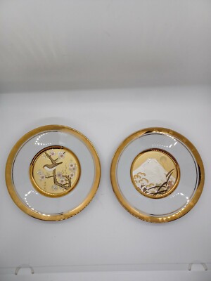 2 plates Japanese Floral Calendar Chokin Plate Hamilton collection #2 ...