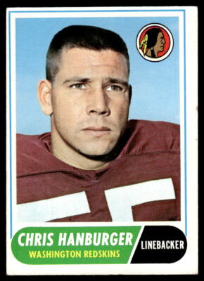 1968 Topps Chris Hanburger #62 Washington Redskins Football Card | eBay