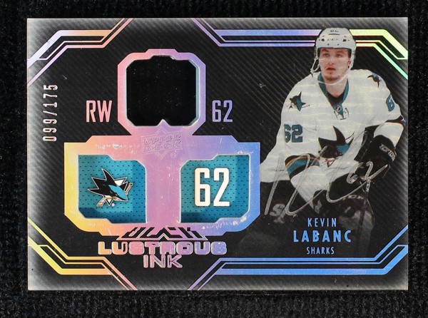 2016-17 UD Black - Lustrous INK #LI-KL Kevin Labanc /175 (AU, RC) for ...