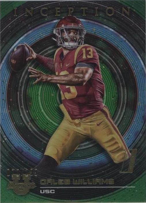 2022-23 Bowman Inception University - Caleb Williams #45 Green Foil ...