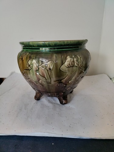 Antique Weller Pottery Water Nymph Footed Jardiniere - 8" Tall - 8 ...