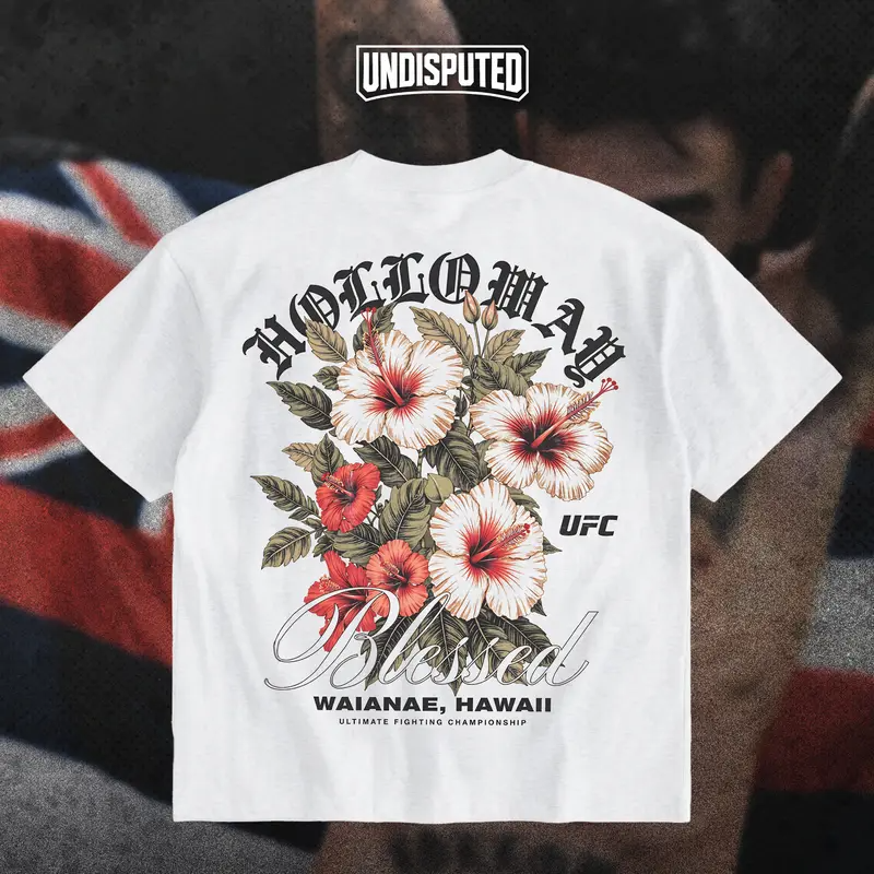 Max Holloway "Blessed" Hawaii Hibiscus UFC Heavy Cotton Shirt BMF ...